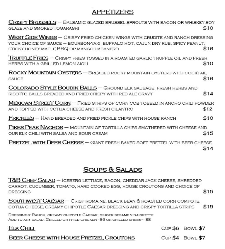 Restaurant Menu – Thunder & Buttons